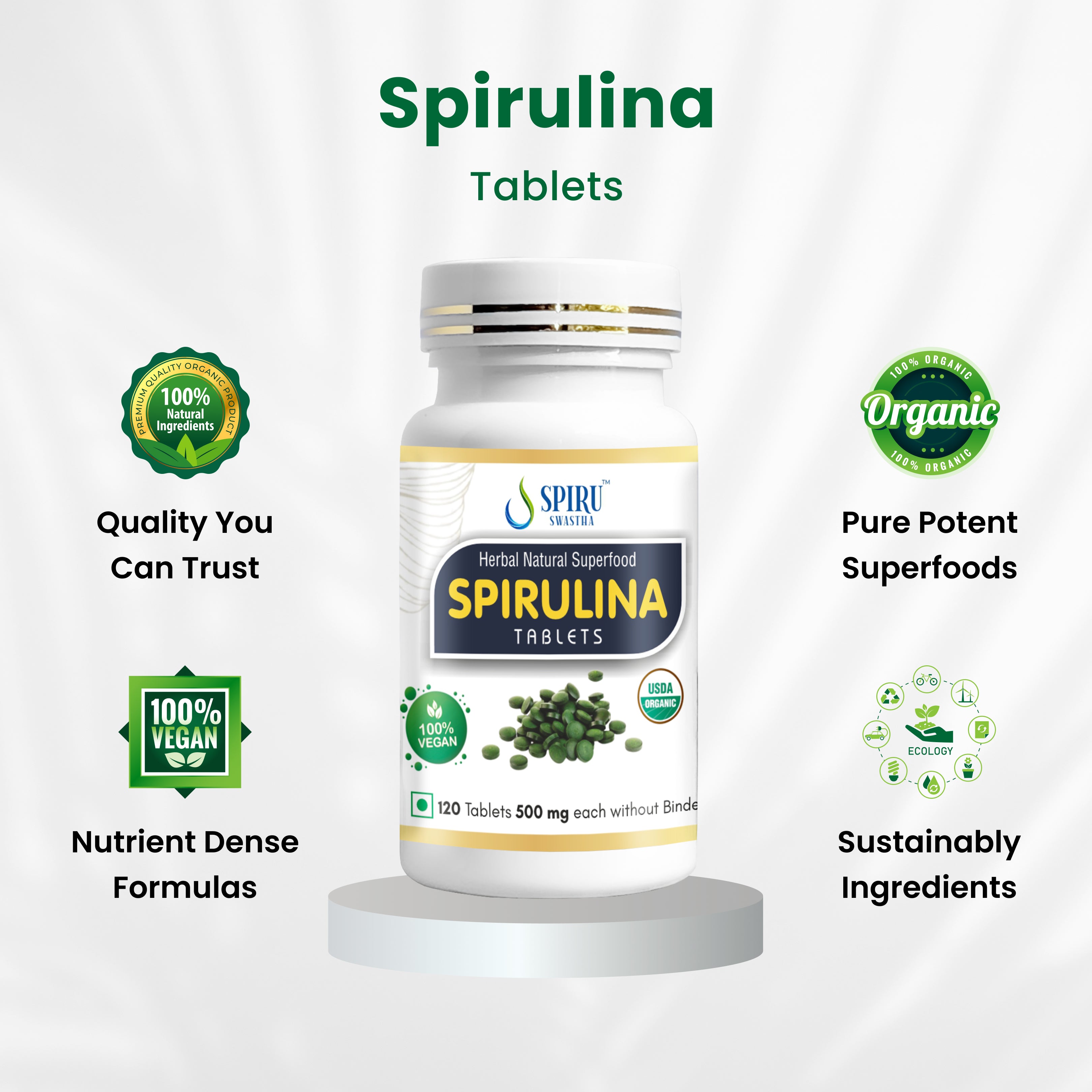 Shop Now Natural Spirulina Tablet – Boost Your Health – Spiru Swastha